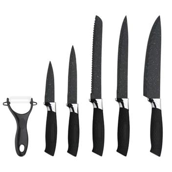 Conjunto De Facas Preto 6 Pecas Cozinha Inox - DRAIK - Faca - Magazine ...