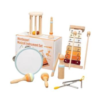 Conjunto De Instrumentos Musicais De Madeira Montessori Para Bebês ...