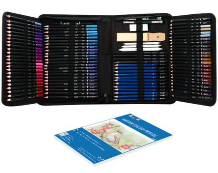 Conjunto de Lápis Sketch Wokex 145 Peças - Com Lápis de Carvão e Óleo ...