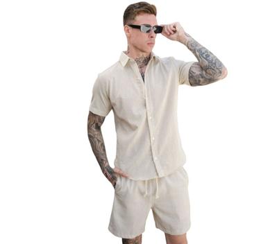 Conjunto de Linho Masculino Camisa Botão Linho Bermuda Linho - Volgue ...
