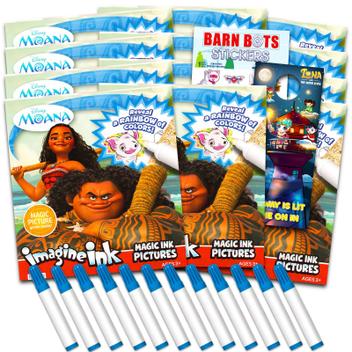 Conjunto de livros para colorir Disney Moana Imagine Ink, pacote com 12 ...