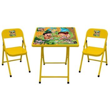 Conjunto De Mesa Infantil Zoológico Com 2 Cadeiras Açomix - Acomix ...