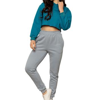 Conjunto de Moletom Feminino Fashion Coleção Premium Outono Manga Longa ...