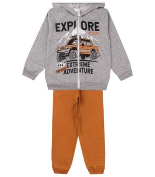 Conjunto De Moletom Infantil Com Capuz Kappes Cinza - Conjunto de ...