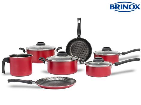 Conjunto De Panela Brinox 7 Peças Pro-flon Caçarola Antiaderente ...