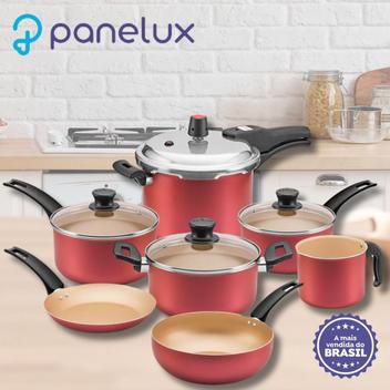 Conjunto de Panelas Panelux com Panela de Pressão Antiaderente Teflon ...