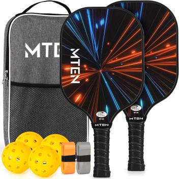 Conjunto de pás Pickleball MTEN em fibra de vidro com 4 bolas e bolsa ...