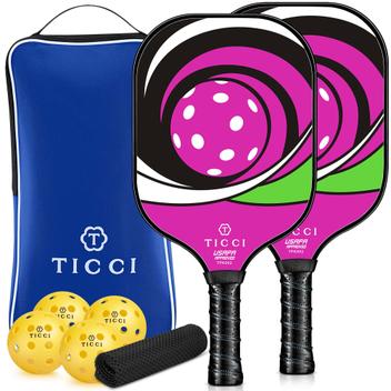 Conjunto de Pás Pickleball Premium T TICCI - Grafite e Grafeno Roxo ...