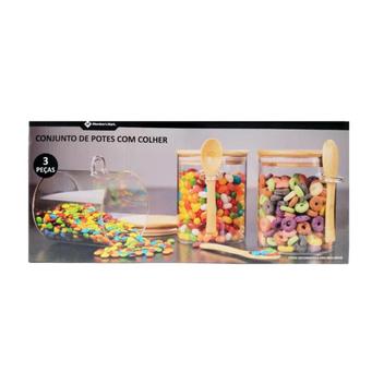 Conjunto de Potes com Colher e Tampa Member's Mark com 3 Peças ...