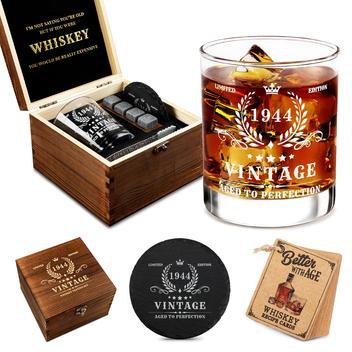 Conjunto de Presentes Pagather - Taças de Whisky para 80º Aniversário ...