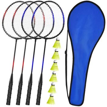 Conjunto de raquetes de badminton KH Badminton 4 raquetes 6 petecas ...