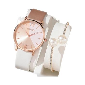 Conjunto De Relógio De Moda De Luxo Feminino Com Pulseira De Couro PU ...