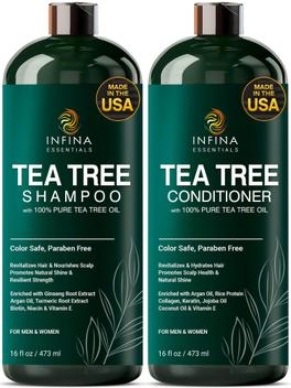 Conjunto de shampoo e condicionador INFINA ESSENTIALS Tea Tree 480mL ...