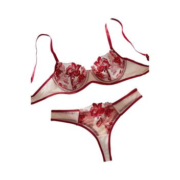 Conjunto De Sutiã Com Aro Preto Elegante E Sexy, Roupa Íntima Feminina ...