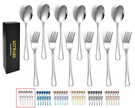 Conjunto de talheres KITWARE Silverware 12 peças Service 6 em aço ...
