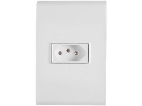 Conjunto de Tomada 2P + T Simples 4x2 20A - Tramontina Liz Branco ...