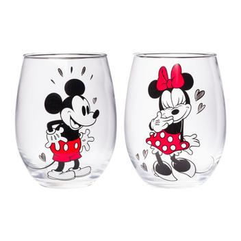 Conjunto de vidro sem haste Silver Buffalo Disney Mickey Minnie 600ml ...