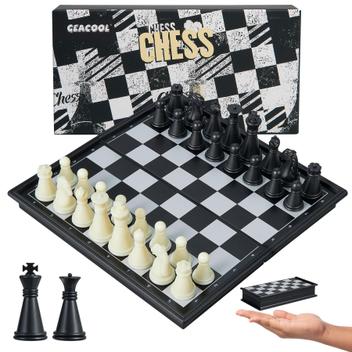 Conjunto de xadrez GEACOOL Mini Travel Magnetic Dobrable Board Kids ...
