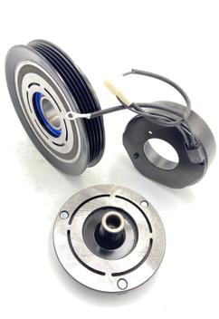 Conjunto Embreagem P/ Compressor Denso 10PA15 10PA15C 24V Polia 4PK Pá Carregadeira Doosan DL200 ...