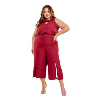 Conjunto Feminino Plus Size Blusa e Calça Capri - Thania Moda Feminina ...