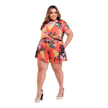 Conjunto Feminino Plus Size Blusa e Shorts Suede - Thania Moda Feminina ...