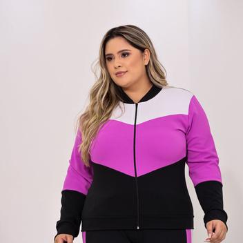 Conjunto Feminino Plus Size grande Moletom Crepe Blusa Calça - Summer ...