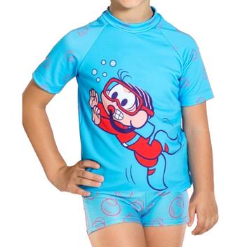 Conjunto Feminino UV+ Mônica Camiseta MC E Shorts Turma Da Mônica ...