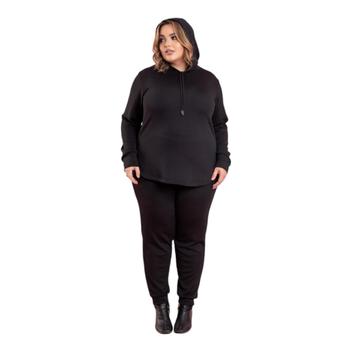Conjunto Frio Agasalho Moletom Feminino Plus Size Blusa Capuz - Thania ...