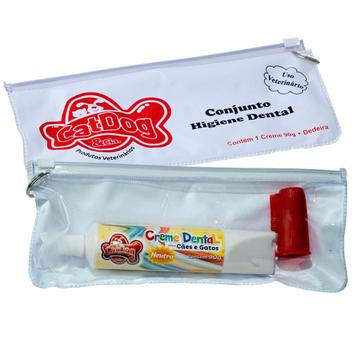 Conjunto Higiene Dental CatDog & Cia Neutro para Cães e Gatos - 90 g ...