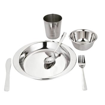 Conjunto Infantil Faca Garfo Colher Prato Copo Bowl Inox 6pç - Class ...