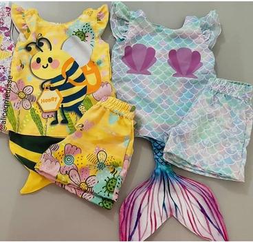 Conjunto infantil temático feminino - sereia - abelhinha - Alice que me ...