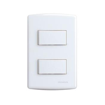 Conjunto Interruptor Simples Duplo Branco Siena 6521 Alumbra ...