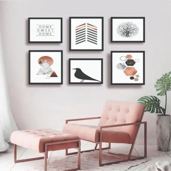 Conjunto Kit 6 Quadros Decorativos Rose Gold Bonsai - Real Decora ...