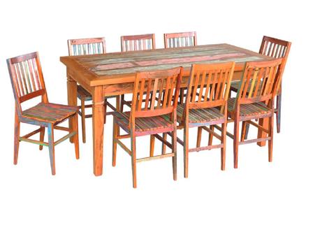 Conjunto Mesa de Jantar 2m 8 Cadeiras Conforto Madeira de Demolição ...