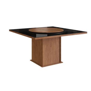 Conjunto Mesa de Jantar Cairo Tampo Vidro 8 Cadeiras Madeira Ally ...