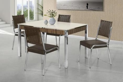 Conjunto mesa facinare cr rt. 1,20x0,80 vd serig-4 cad.rainha new junco ...