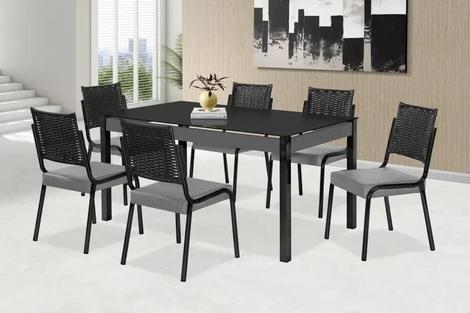 Conjunto mesa facinare dc rt. 1,60x0,90 vd serig-6 cad.rainha new junco ...