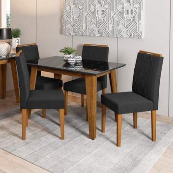 Conjunto Mesa Jade 4 Cadeiras New Ceval - New Ceval Móveis - Conjunto ...