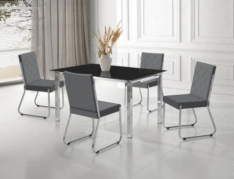 Conjunto mesa onix cr rt. 1,20x0,80 vd serig-4 cad.dallas new cr - b ...