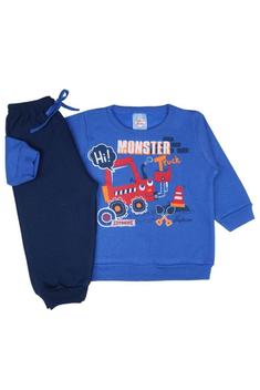 Conjunto Moletom Azul Bebê Menino Monster Truck Inverno Frio - Fashion ...