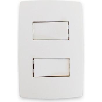 Conjunto Pial Plus 4X2 Branco Com Placa(2Simples) 612100 - Módulo de ...