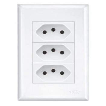 Conjunto Placa Tomada Tripla Branco 10a Evidence Fame 3267 - Kit ...