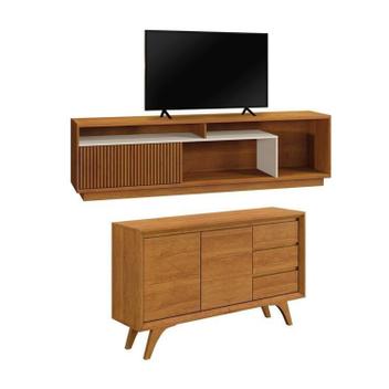 Conjunto Rack para Tv até 75 Polegadas Granada e Buffet Piazza 2 Portas ...