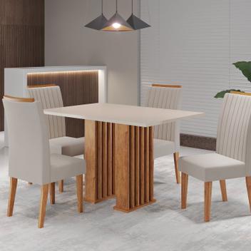 Conjunto Sala de Jantar 4 Cadeiras Fran - Viero - Conjunto Sala de ...