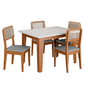 Conjunto Sala de Jantar Mesa Miami 1,20m 4 Cadeiras Santiago Dobuê ...