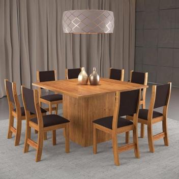 Conjunto Sala de Jantar Mirage 8 Cadeiras Sol Viero - Mesa de Jantar 8 ...