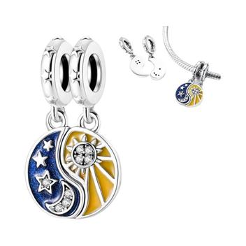 Contas de sol e lua cor prata cabem em amuletos pandora pulseira ...