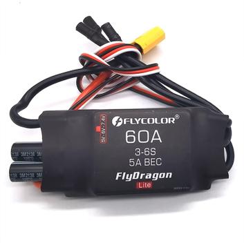 Controlador de Velocidade Flycolor 60A ESC - 3-6S com BEC - Fios e ...