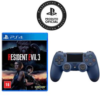 Controle Dualshock 4 Azul + Game Resident Evil 3 Remake PS4 - Sony ...