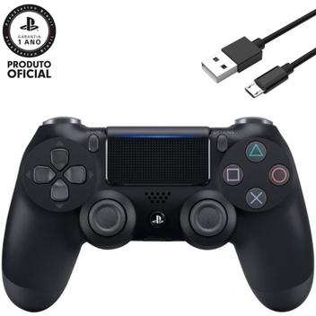 Controle PS4 Dualshock 4 Original Sony Preto Onix Black Nacional + Cabo ...